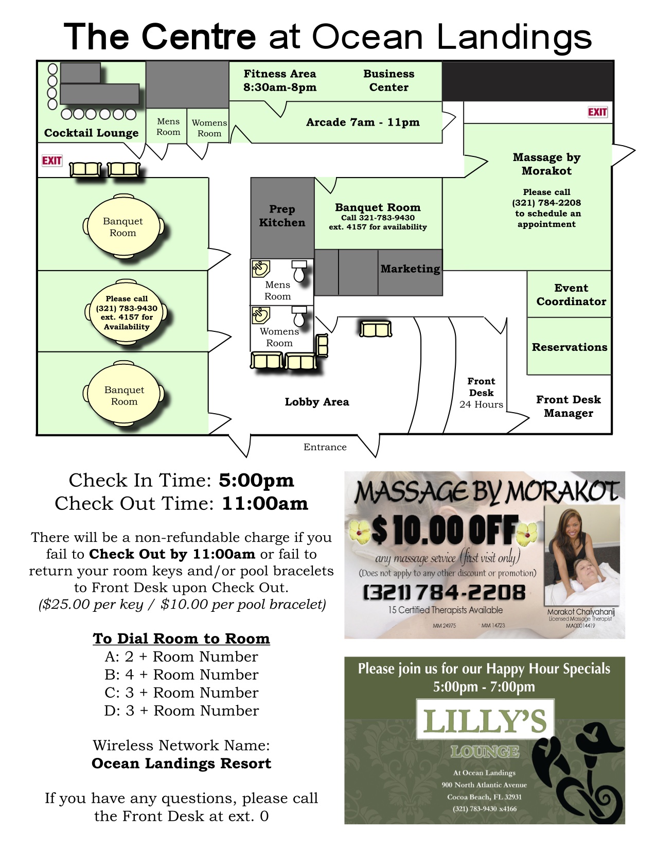Resort Map - Ocean Landing Resort and Racquet Club